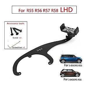 HEINMO 360° Rotatable Phone Holder GPS Cup Mount with Car Cradle for Cooper Clubman Countryman Paceman Hatchback F55 F56 F60 R55 R56 R60 Smartphone Support Basket (R55 R56 R57 R58 R59 Gray)