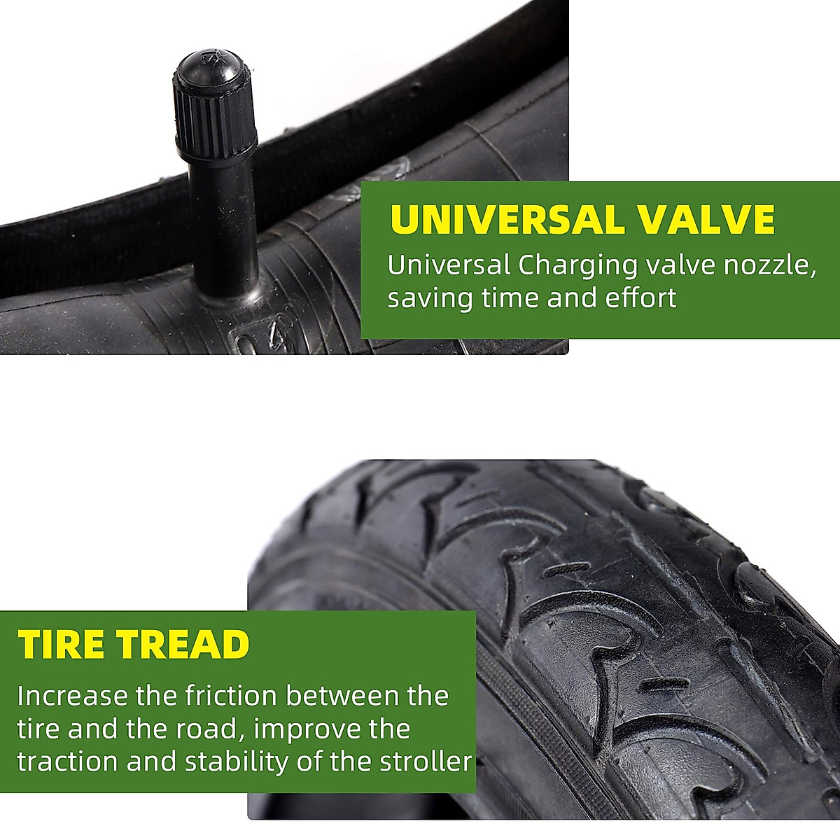 16'' x 1.75/2.15 Back Wheel Replacement Tire and Tube for BoB Revolution SE/Pro/Flex and Duallie - Made from BPA/Latex Free Premium Quality Butyl Rubber