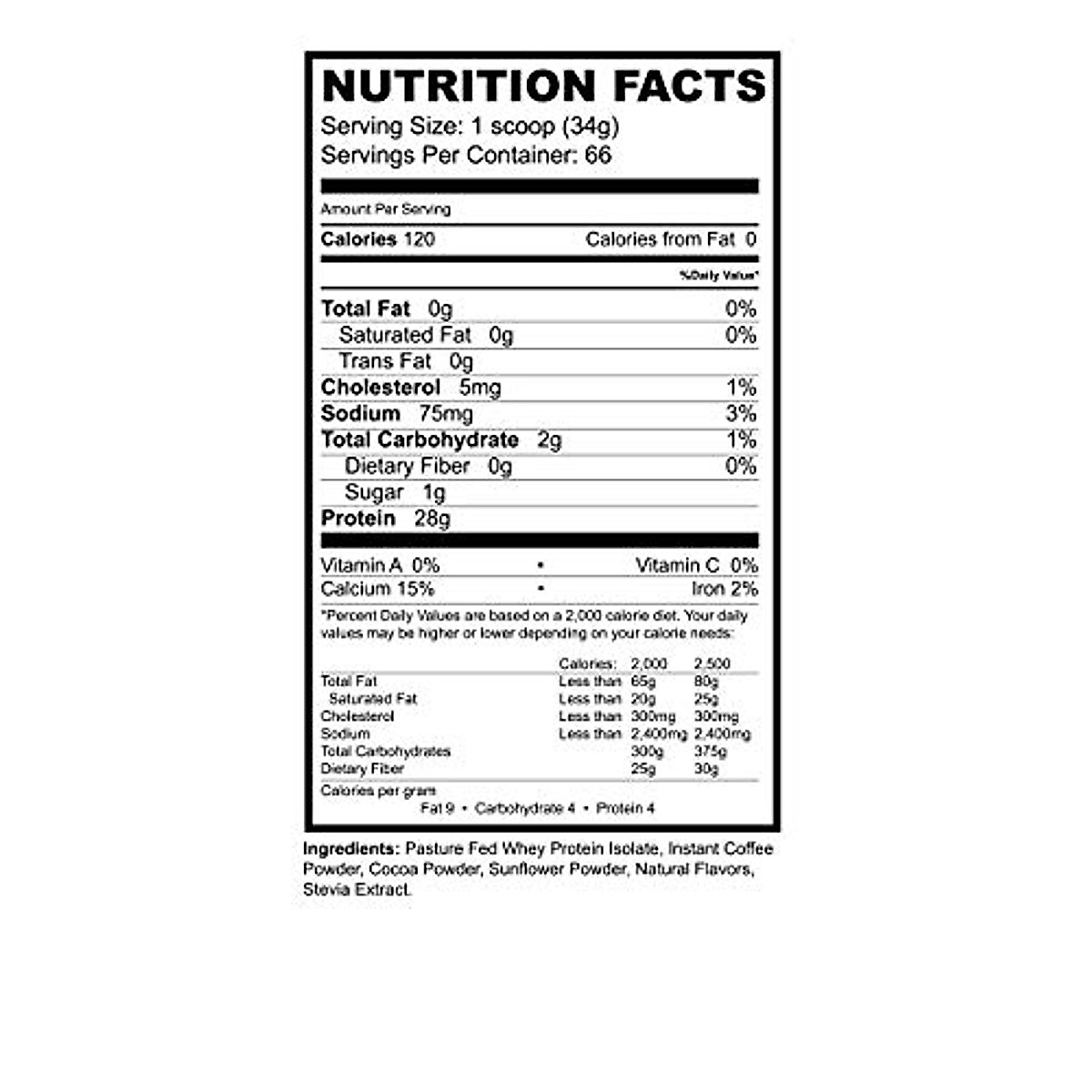 Precision ISO Mochaccino (2lb) | Premium Pasture Fed Whey Protein Isolate with Caffeine