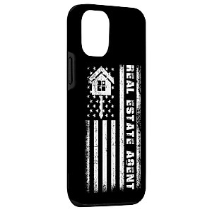 iPhone 12/12 Pro Real Estate Agent USA American Flag Realtor House Property Case