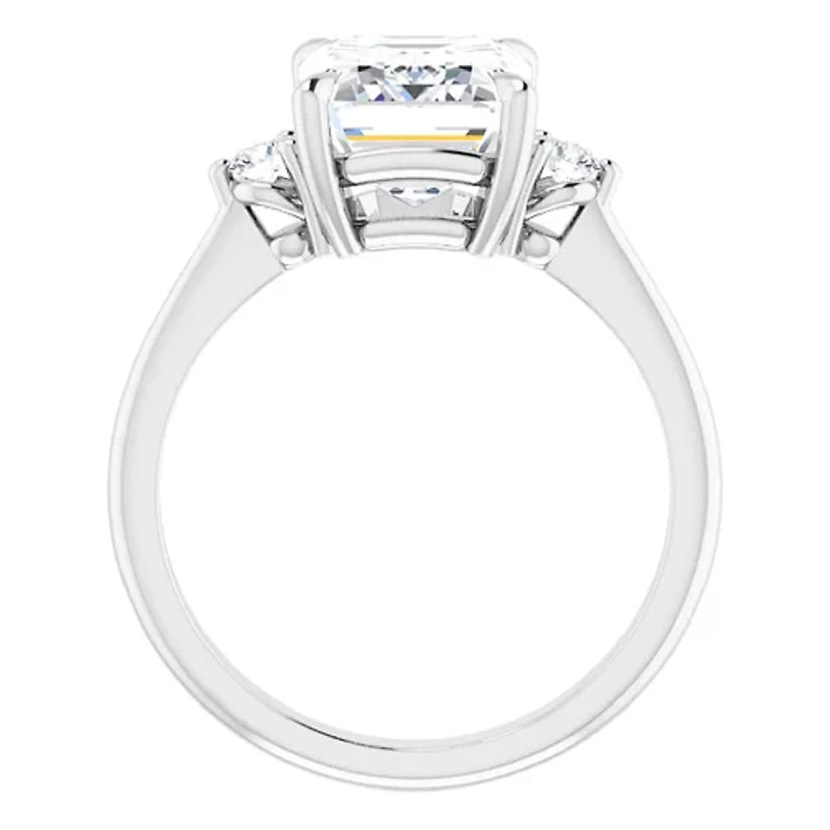 JEWELERYIUM Classic Three Stone Engagement Ring, Emerald Cut 3.00CT, VVS1 Clarity, Colorless Moissanite Ring, 925 Sterling Silver, Wedding Ring, Daily Wear Ring, Perfact for Gift Or As You Want (4.5)