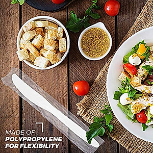 SafeWare White Plastic Knives Individually Wrapped 500 Pcs- Medium Weight - Ideal for Party, BBQ, Picnic, Home, Office, Restaurant Use.…