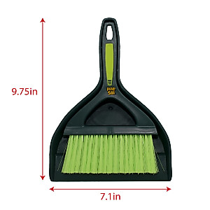 Pine-Sol Mini Dustpan and Brush Set | Nesting Snap-On Design | Portable, Compact Dust Pan and Hand Broom for Cleaning, Green