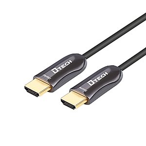 DTech Ultra Slim 150 Feet Fiber Optic HDMI 2.0 Cable 4K 60Hz 18Gbps for in-Wall Installation 150ft Projector Laptop Computer Monitor TV Camera (46 Meters)