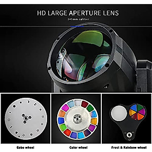 SHEHDS Moving Head Stage Lights 275W 10R Bulb (8000K) 14 Gobos 14 Colors 2 Prisms Linear Zoom DJ Lights with Frost & Rainbow Wheel Spotlights for Party Disco KTV Bar Show