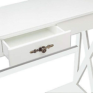 Bonnlo White Entryway Table with Drawer and Shelf, Slim Console Tables with Storage, Farmhouse Sofa Tables for Living Room, Hallways, Foyer, 39.4”W x 11.8”D x 31.7”H