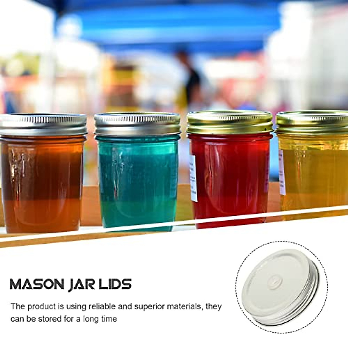 12pcs Cup Lid Leak Proof Canning Caps Secure Canning Jar Caps Jar Covers Jar Straw Lids Leak Proof Lid Sealing Lids for Jar Jar Lids Cup Covers