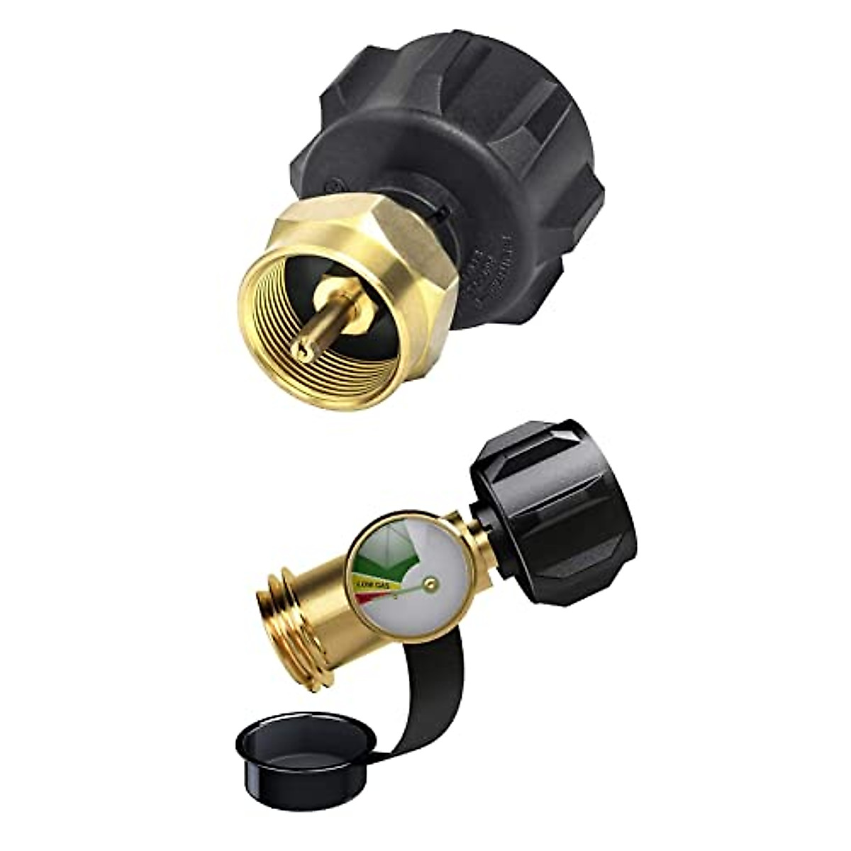 GASPRO Propane Refill Adapter for 1lb. Tanks, and Propane Tank Gauge Level Indicator