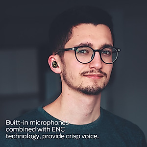 Monster Wireless Earbuds, Achieve 300 AirLinks Bluetooth Headphones Touch Control with Charging Case, Bluetooth Earbuds, Black