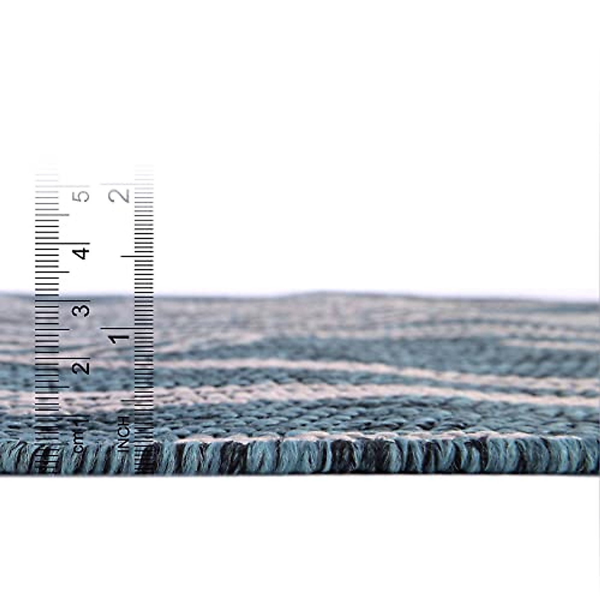 Unique Loom Outdoor Botanical Collection Area Rug - Leaf (6' 1" x 9' Rectangle, Teal/ Ivory)