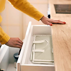 Brookstone BKH1576, Collapsible Mesh Hamper, Perfectly Sized at 26 X “13, Travel Laundry Bag for College/Dorm/Bedroom, Folding Bin for Dirty Clothes, Cream