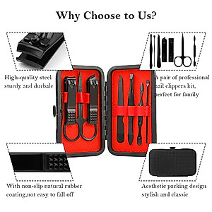 Manicure Set, Nail Clipper Kit, Nail Clipper Set, Nail Care Kit, 8 In 1 Professional Manicure Kit Grooming Kit, Stainless Steel Facial Pedicure Care Tool, Gifts for Men Teens Husband Boyfriend
