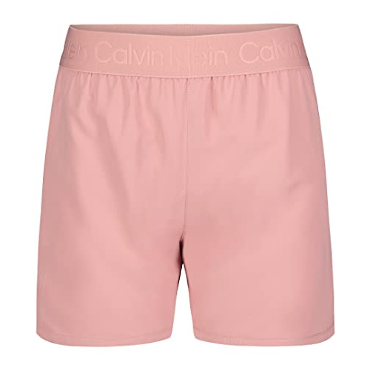 Calvin Klein Girls' Performance Running Shorts, Quick-Drying Mesh, Elastic Waistband & Pull-On Style, Rose Tan Tulip, 8-10