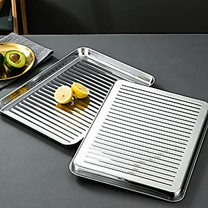 UPKOCH Noodle L Bacon Seafood Food Professional Rectangular Appetizer Nonstick Platter Steel Roasting for Silver Toaster Brownies Cold Serving Pans Pan Cookware Cake Barbecue Oven Plate