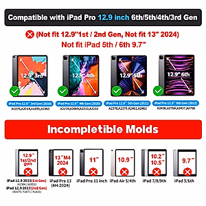 BABG Keyboard Case for iPad Air 13 inch, iPad Pro 12.9(6th/5th /4th/3rd Gen) Case with Keyboard,360° Rotatable,Mulit-Toupad,Backlits,Wireless,Pencil Charging-Green