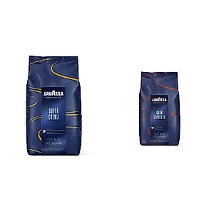 Lavazza Super Crema and Gran Espresso Whole Bean Coffee Blends, 2.2 Pounds Each