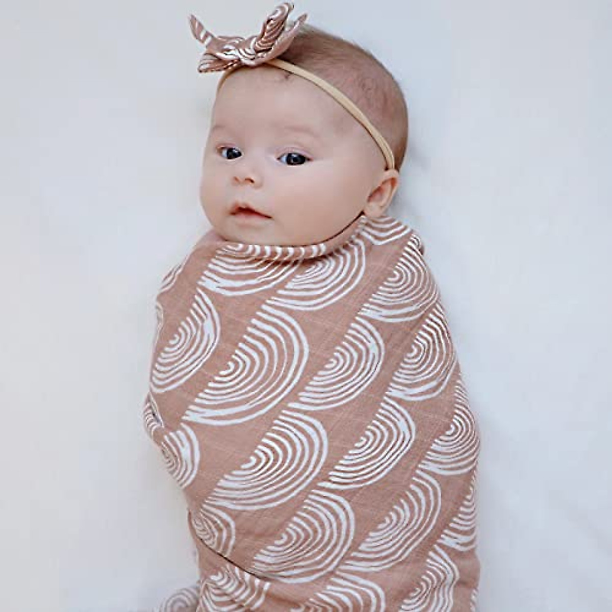 LifeTree 3 Pack Muslin Swaddle Blankets - Soft Bamboo Cotton Baby Swaddle Blankets Unisex for Boys & Girls Newborn - Earthy Color Collection, Lightweight, Breathable, Large 47 x 47 inches