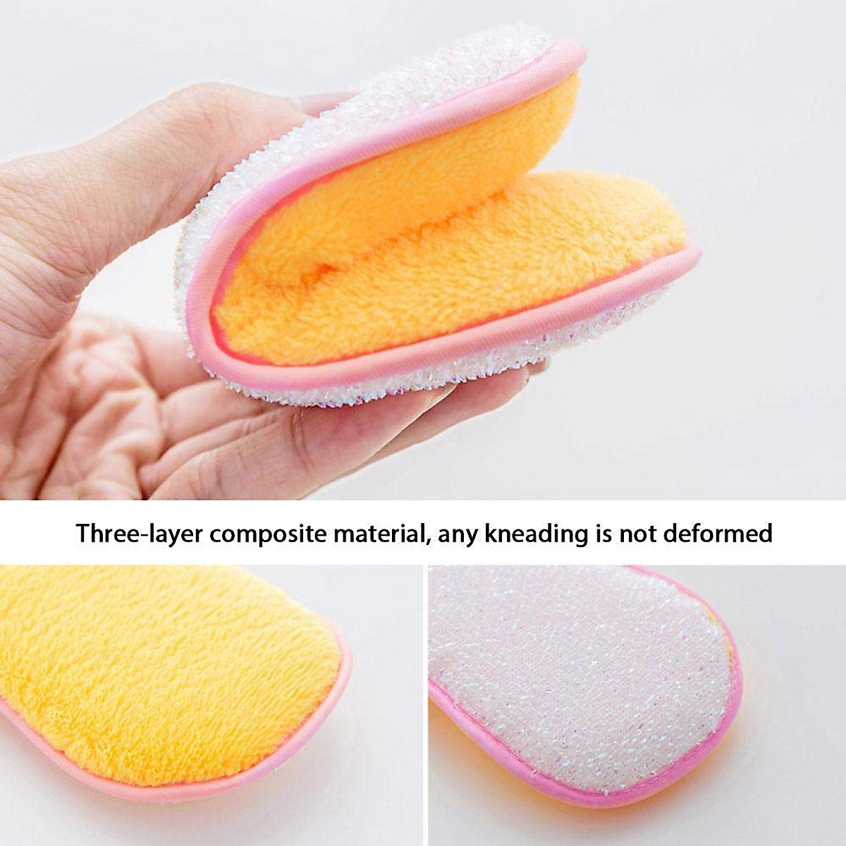 Kitchen Double Side Cleaning Sponges Scouring Pads Household Cleaning Tools Washing Tools for Pans Pots Cookware Pack of 6