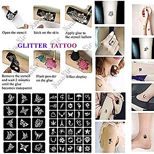 Xmasir Henna Tattoo Stencils Kit Pack of 22 Sheets, Temporary Tattoo Templates Indian Arabian Tattoo Sticker for Hands Body Art