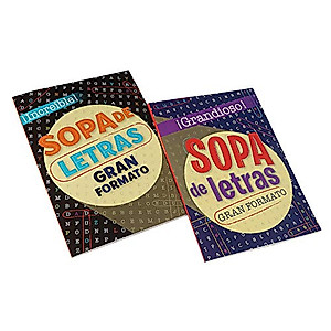 Spanish Word Find and Crossword Puzzle Books for Adults Seniors with Over 300 Reward Stickers