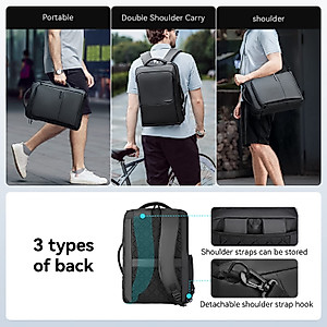 Small Business Backpack,Intelligent 3in1 Slim Laptop Backpack For Men&Women Fits 15.6 Laptop With USB Port Casual Daypack Commute Bag Executive Briefcase,Black