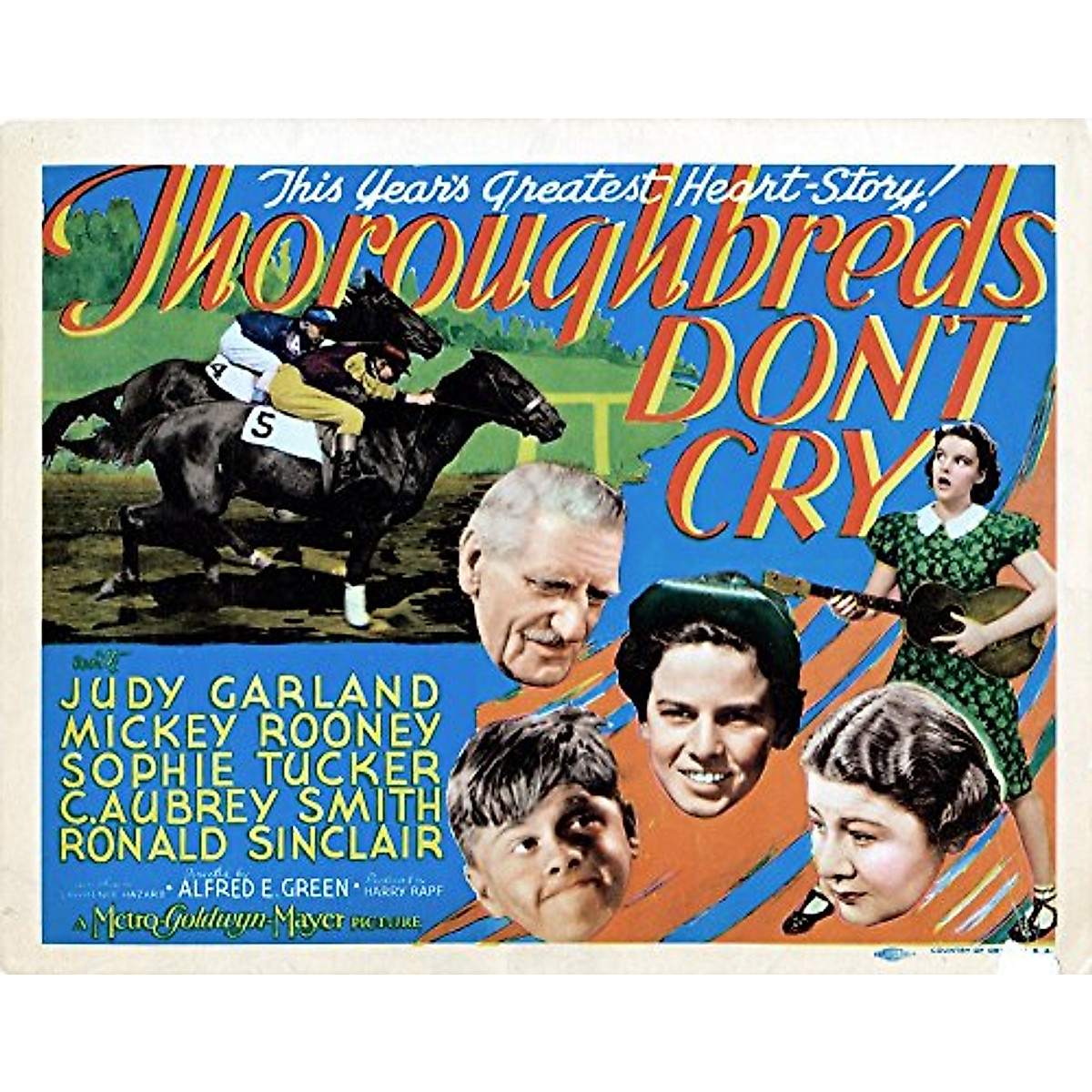 Posterazzi Thoroughbreds Don'T Cry Us Judy Garland Mickey Rooney Sophie Tucker Ronald Sinclair C. Aubrey Smith 1937 Movie Masterprint Poster Print, (28 x 22)