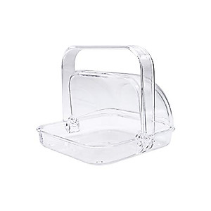 Huang Acrylic Food Basket with Rotating Lid and Handle | Great for Breakfast Pastries, Appetizers, and Snacks at Brunch, Office Parties, Holidays, Weddings | Durable, Long Lasting, Easy to Clean