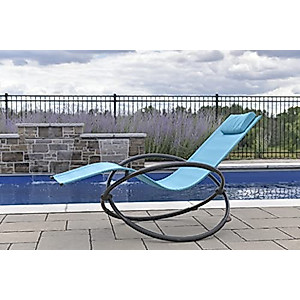 Vivere ORBL1-TT Orbital Lounger Outdoor Rocking Chair, True Turquoise