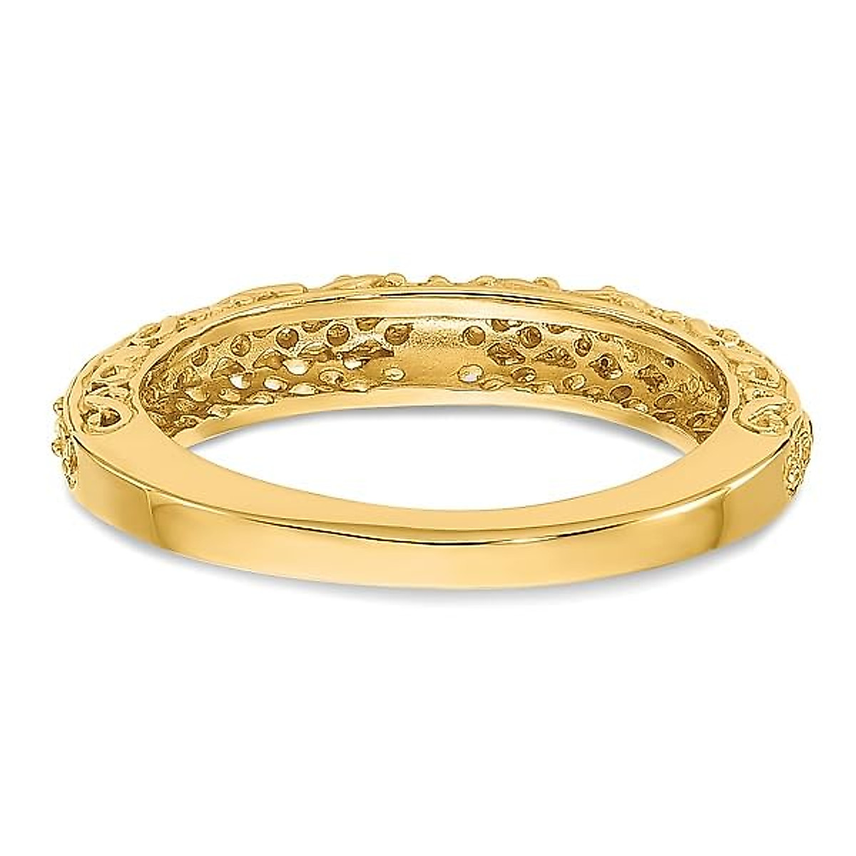 IceCarats 14K Yellow Gold 3mm Antique Filigree Wedding Band Ring Size 6