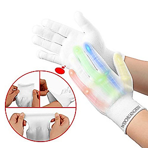 WEICHUANGXIN LED Gloves, Light Up Gloves 6 Modes Colorful Flashing Gloves Halloween Christmas Toy Gifts for Adults…