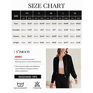 Yimoon Zip Up Hoodie Women Cropped Casual Sweatshirts Workout Long Sleeve Drawstring Hooded Jacket Crop Tops (Black, X-Small)