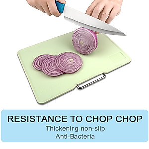 FIVETAS cutting boards for kitchen dishwasher safe,set of 3 with holder,plastic cutting boards with Easy-Grip Handles.GARLIC GRINDING AREA. BPA Free, Non-porous Non-Slip Feet