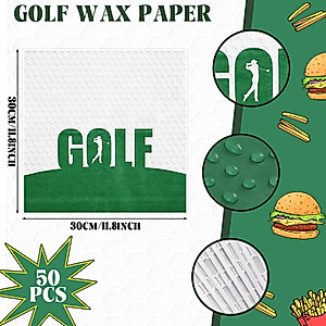 100 Pcs Golf Party Supplies Serves 50, Golf Paper Food Trays Food Boats with Wax Paper Sheets for Kid's Golf Themed Birthday Party Children Sport Party Favors Decoration (Golf)