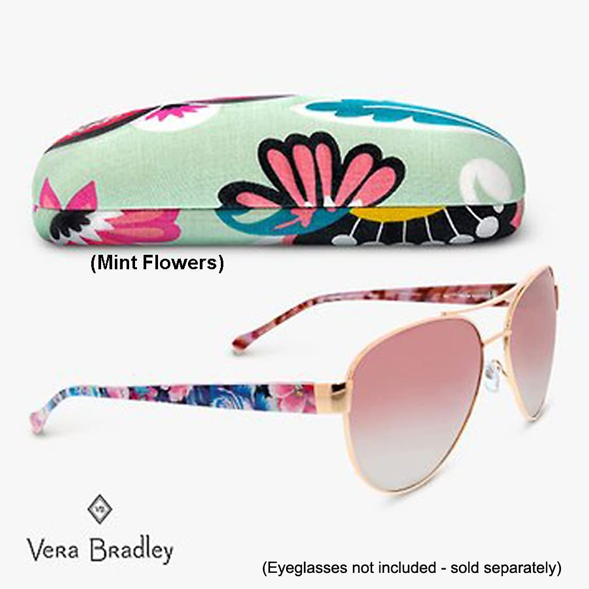 Vera Bradley Sunglasses/Eyeglasses Clamshell Hard Case (Heirloom Paisley, Sunglasses Case)