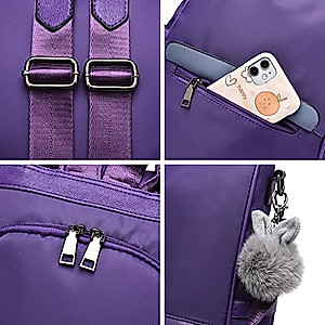 YOUNNE Women Fashion Backpack Purse Anti Theft Waterproof Designer Travel Bag Lightweight Casual Shoulder Bag Satchel Bag(Purple)