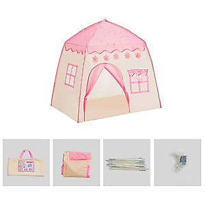Rettebovon Princess Tent for Girls Girls Play Tent with Star Lights Kids Tents and Playhouses Kids Playhouse Girls Toys Indoor and Outdoor Princess Castle Play Tent for Kids Girls Gift