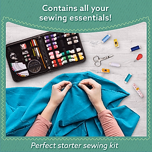 ﻿﻿ARTIKA Sewing Kit for Adults and Kids - Small Beginner Set w/ Multicolor Thread, Needles, Scissors, Thimble & Clips - Emergency Repair and Travel Kits - Sewing Accessories and Supplies