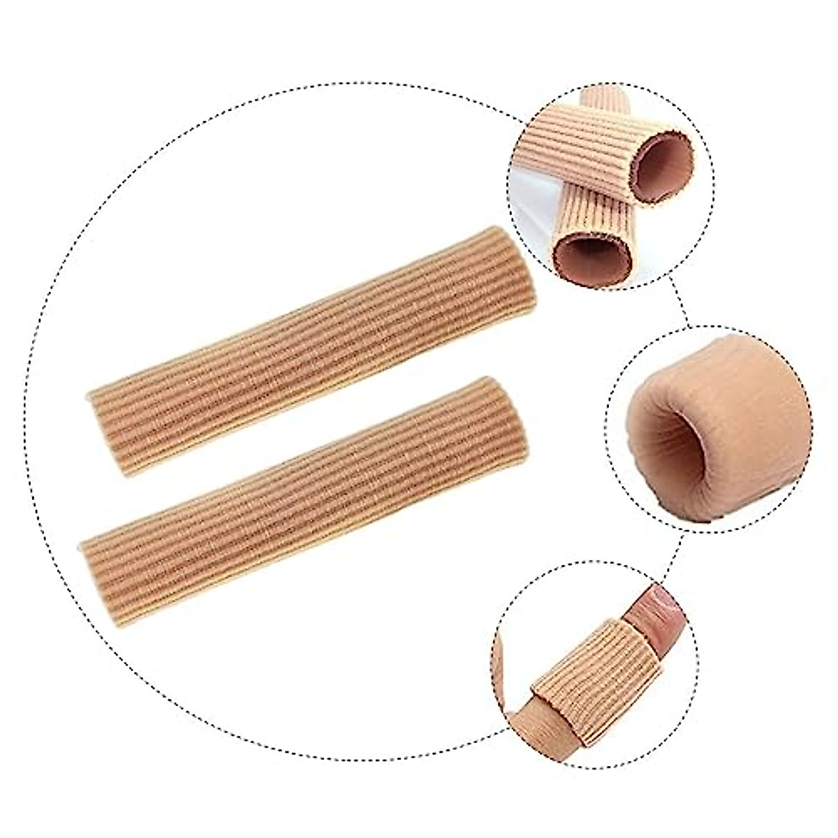 LALAFINA 4 pcs gel finger toe cover thumb splint thumb spica splint elastic wrap bandages toe protectors gel pad protectors finger splint gel lined toe tubes ribbed finger sleeve elasticity