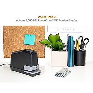 Bostitch Office Impulse Heavy Duty Electric Stapler Value Pack, 45 Sheet Capacity, Includes 5,000 Staples & Staple Remover, No-Jam, Faster Stapling, Black