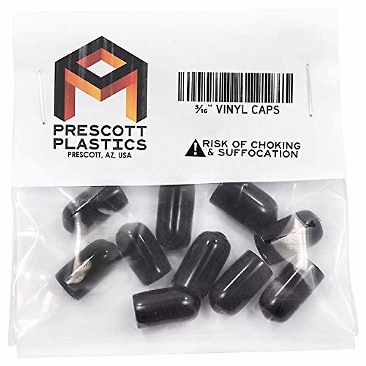 Prescott Plastics Made in USA 0.25" - 0.3125" Inch Round Vinyl Bolt Screw Protectors (4 Pack), Rubber Flexible End Cap for Metal Tubing, Fence, Glide Insert for Pipe Post and Furniture