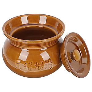 Veemoon 2pcs Ceramic Stew Pot Braised Ceramics Stew Bowl