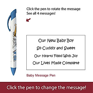 Greeting Pen Baby Pen- It's a Boy! Stork Baby Shower Favor/Birth Announcement Rotating Message 6 Pen Set 36005