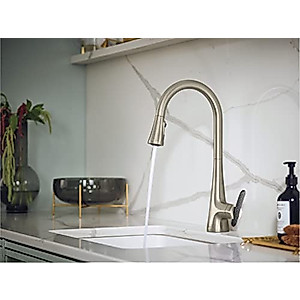 Moen S7235SRS Sinema One-Handle High Arc Pulldown Kitchen Faucet featuring Power Boost and Reflex, Spot Resist Stainless