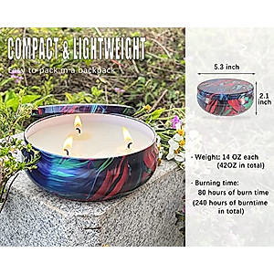 Citronella Candles Outdoor Scented Candles with Cotton Wick: 3 Pack 240 Hours Burning Time Jar Candles for Home Garden Patio Yard