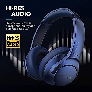 Anker Soundcore Life Q20 Hybrid Active Noise Cancelling Headphones, Wireless Over Ear Bluetooth Headphones, 40H Playtime, Hi-Res Audio, Deep Bass, Memory Foam Ear Cups(Renewed)