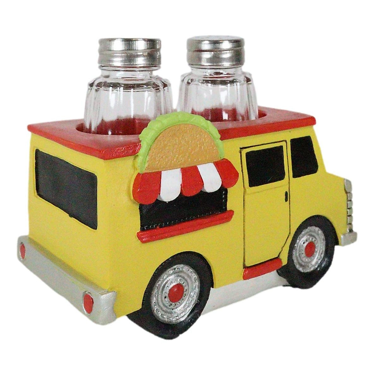 Ebros Gift Cinco De Mayo Fiesta Party Taste Of Mexico Tex-Mex Taco Food Truck Hot And Fresh Salt And Pepper Shakers Set Holder Figurine 6.25"Long Tacos Kitchen Dining Bar Countertop Table Accent