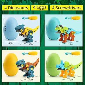 Yutin Take Apart Dinosaur Toys, Easter Egg Toy, STEM Construction Building Kits for Kids, Toddler Dino Gift for 3 4 5 6 7 Year Old Boys