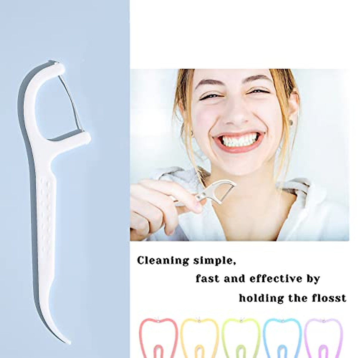 4 Pack Floss Pick Dispenser, Dental Floss Dispenser, Portable Floss Dispenser, Floss Dispenser Refillable, Dental Floss Portable Case with 48 Dental Floss Picks