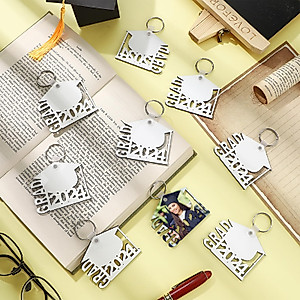 Trnayi 24 Pcs Graduation Sublimation Blanks Keychains Class of 2024 Graduation Heat Transfer Keychains DIY(Grad 2024 Style)