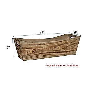 Classic Home and Garden Wood Window Box - Handled Buffalo Brown